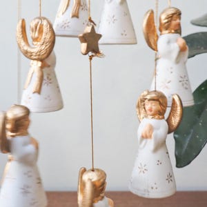 Vtg Ceramic Angel Christmas Wind Chime - Vintage Christmas Angel ...