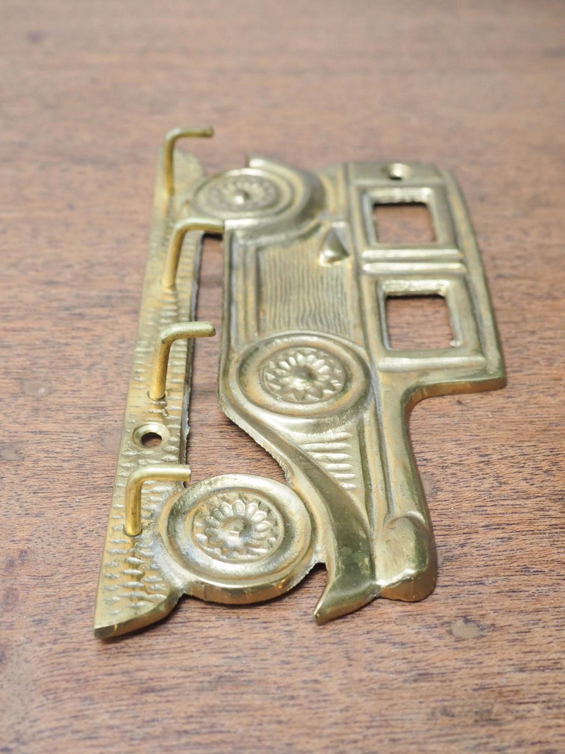 Brass Car Key Hook - Vintage Old Car Key Holder - 4 Hooks - 80s Brass ...