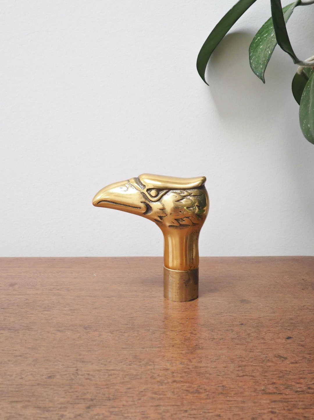 Vtg Brass Eagle Head Walking Cane Handle - Vintage Brass Bird Cane ...