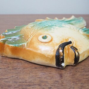 Green Tinted Blue Chalkware Fish - Vintage Chalkware Fish Wall Decor ...