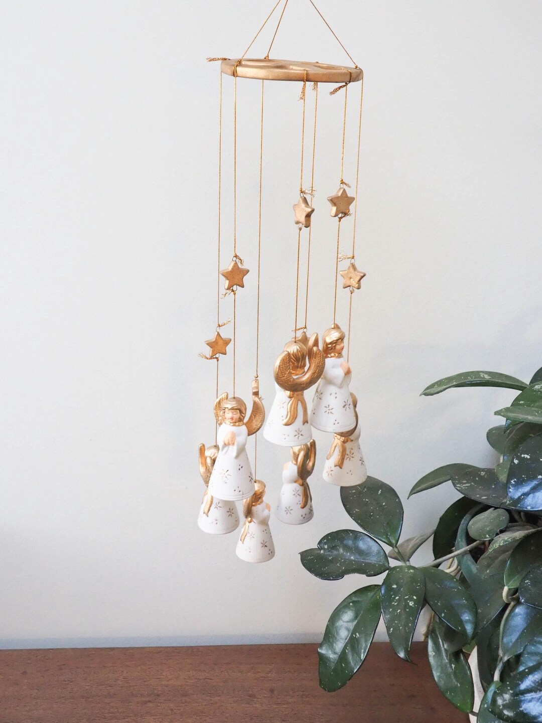 Vtg Ceramic Angel Christmas Wind Chime - Vintage Christmas Angel ...
