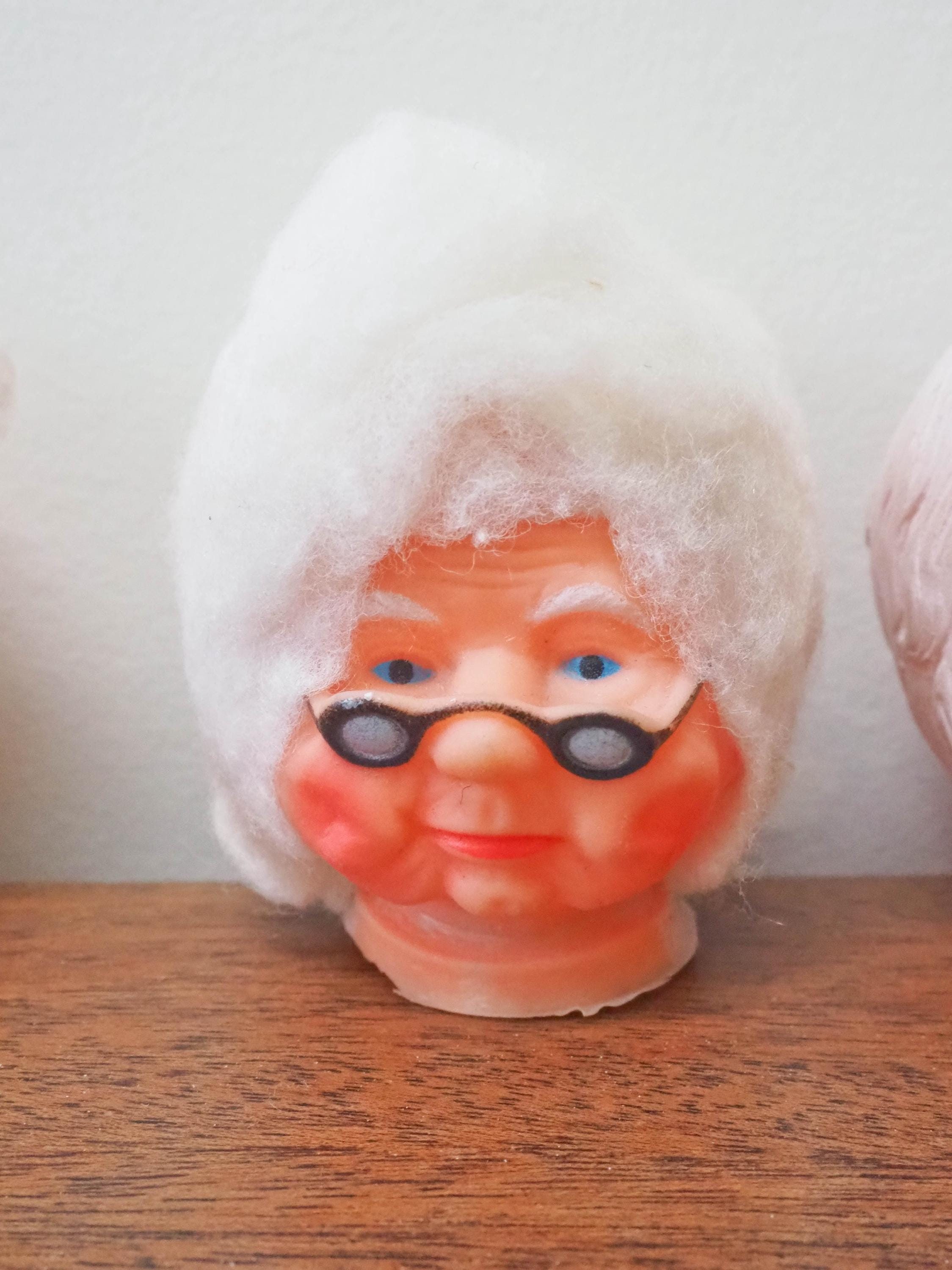 Vtg Plastic Old Woman/mrs Claus Head - Set of 5 - Craft Supply ...