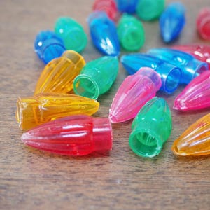 29 Vtg Christmas Tree Light Covers - Plastic Rainbow Reflector Caps ...
