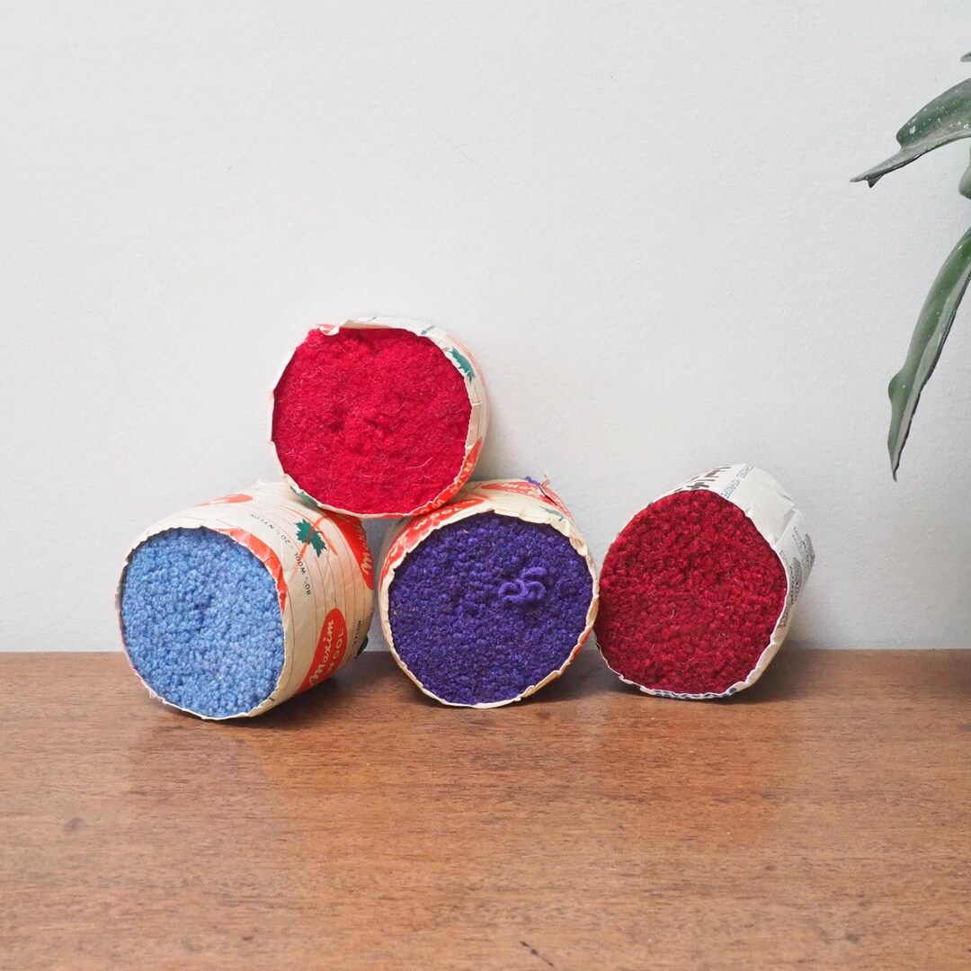 Vtg Mary Maxim Pre-cut Latch Hook Rug Wool - Set of 4 - Vintage ...