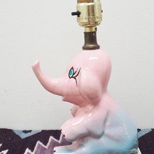Pink Elephant Lamp - Baby Elephant Table Light - No Shade - New Baby ...