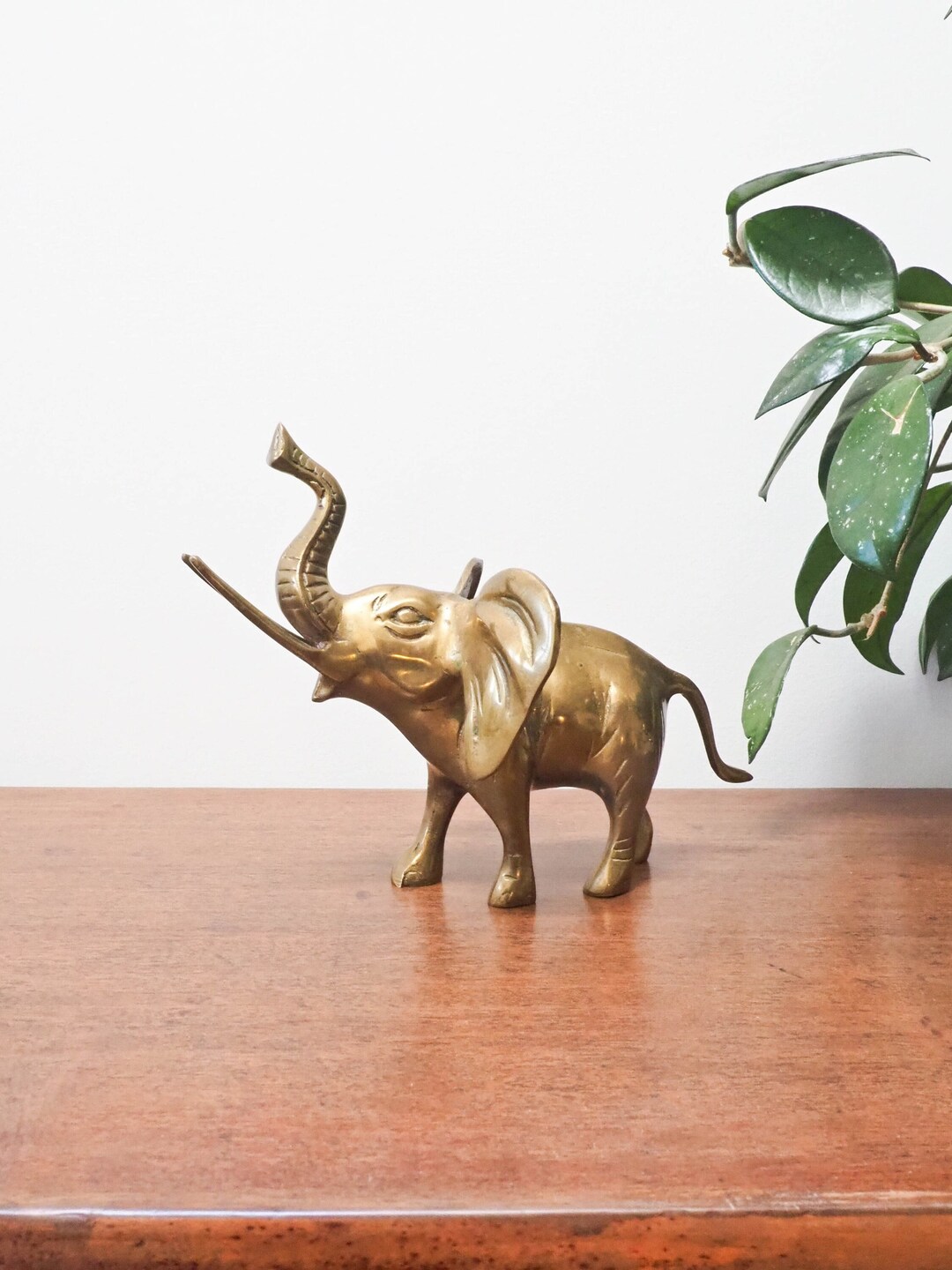 Vtg Brass Elephant - 7" Tall - Vintage Brass Elephant - Nursery Shelf ...