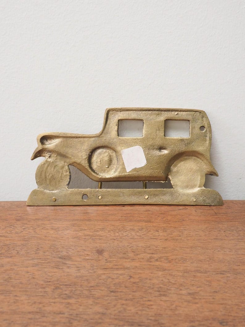 Brass Car Key Hook - Vintage Old Car Key Holder - 4 Hooks - 80s Brass ...