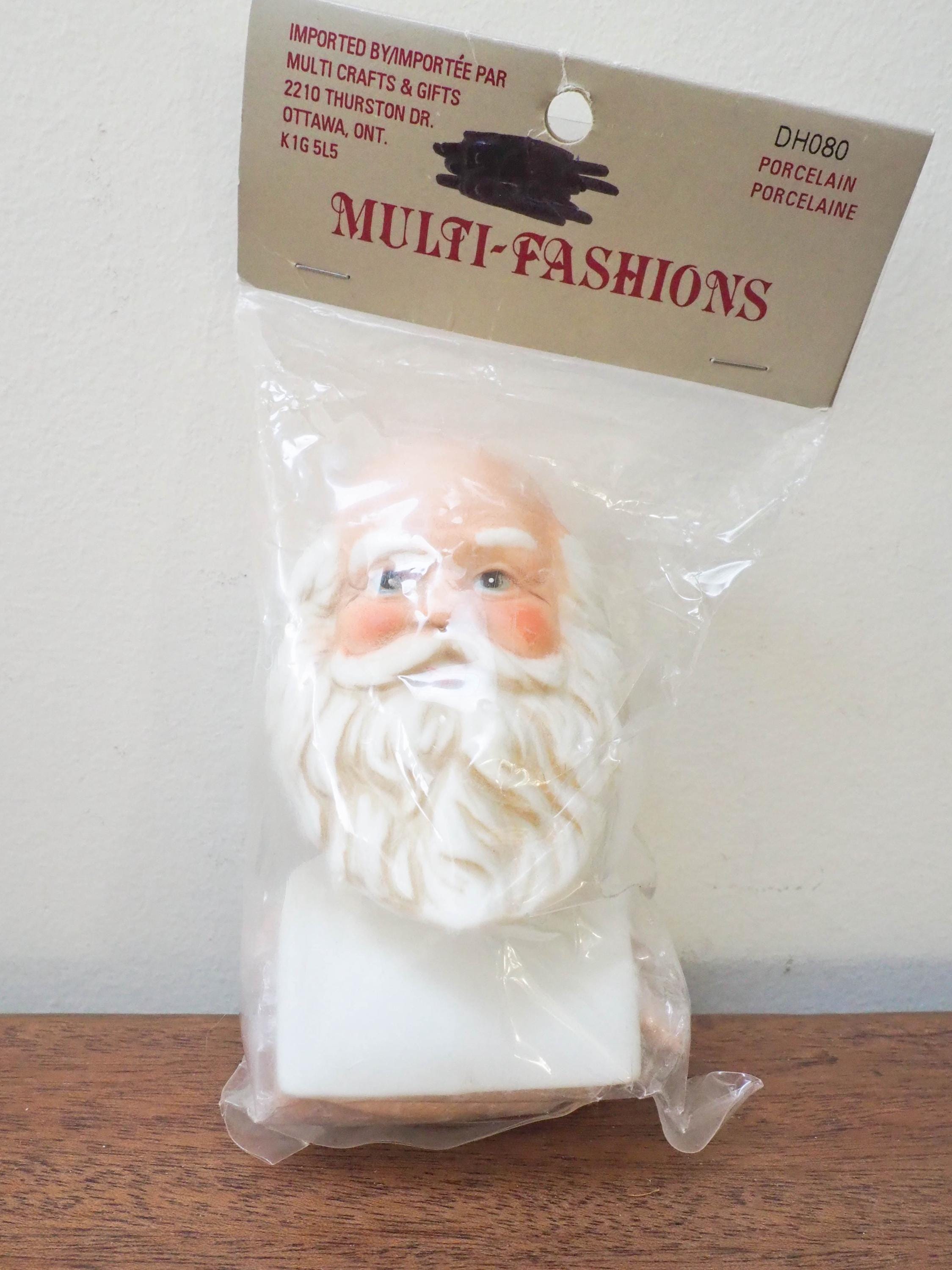 Vtg Porcelain Santa Head and Arms - 3.75" Dolls Ceramic Santa Head ...