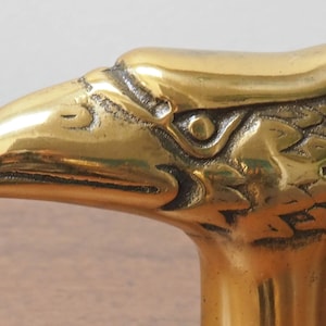Vtg Brass Eagle Head Walking Cane Handle - Vintage Brass Bird Cane ...