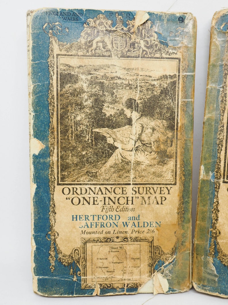 Ordnance Survey one Inch Map Pair London and - Etsy