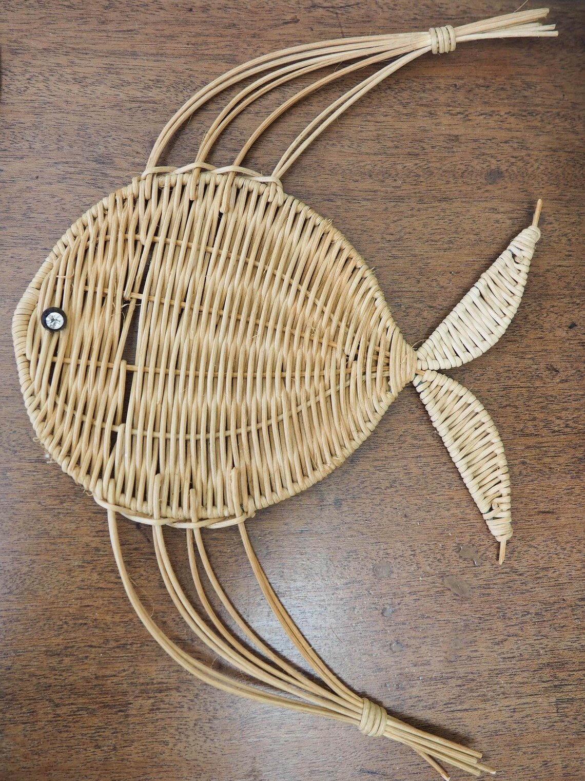 Vtg Flat Wicker Fish Wall Decor Set of 3 - Rattan Fish Trio - Wicker ...