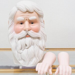 Ceramic Santa Head and Arms - Ceramic Santa Doll Head - Vintage ...