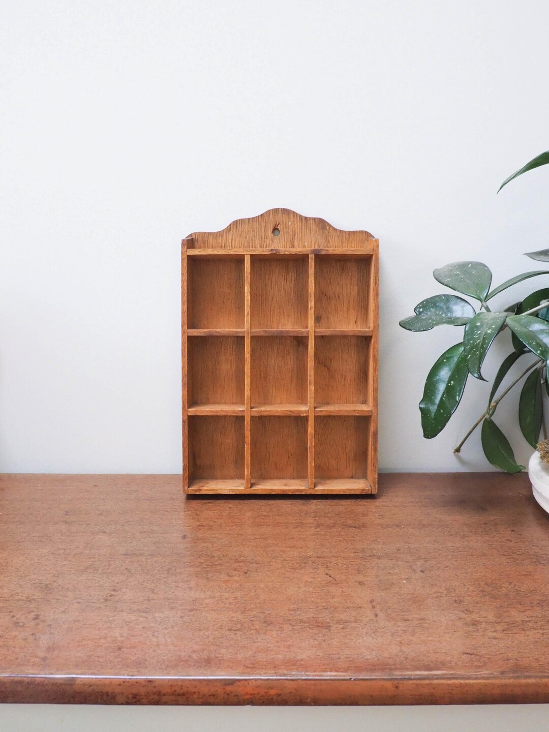 Vtg Wood Curios Shelf - Rectangle Wood Miniature Display 12.5 ...