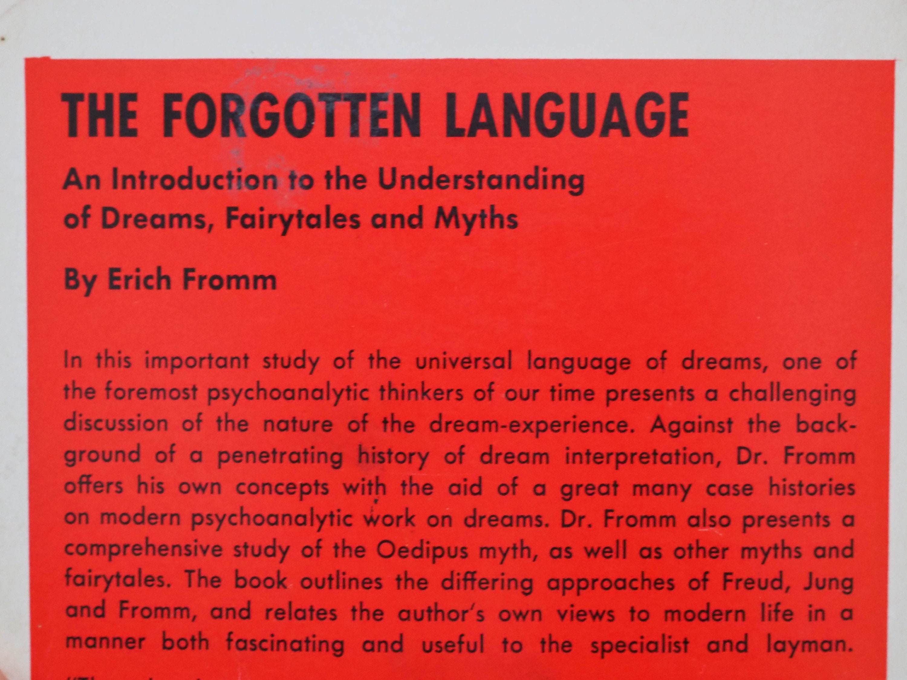 The Forgotten Language Erich Fromm 1957 Intro to - Etsy