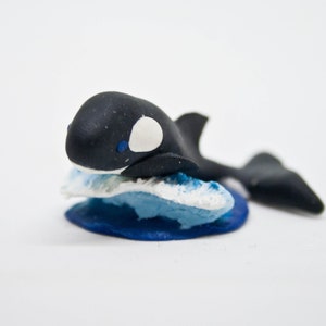 Killer Whale Polymer Clay Figurine Orca Whale 90s FIMO Creation Beach ...