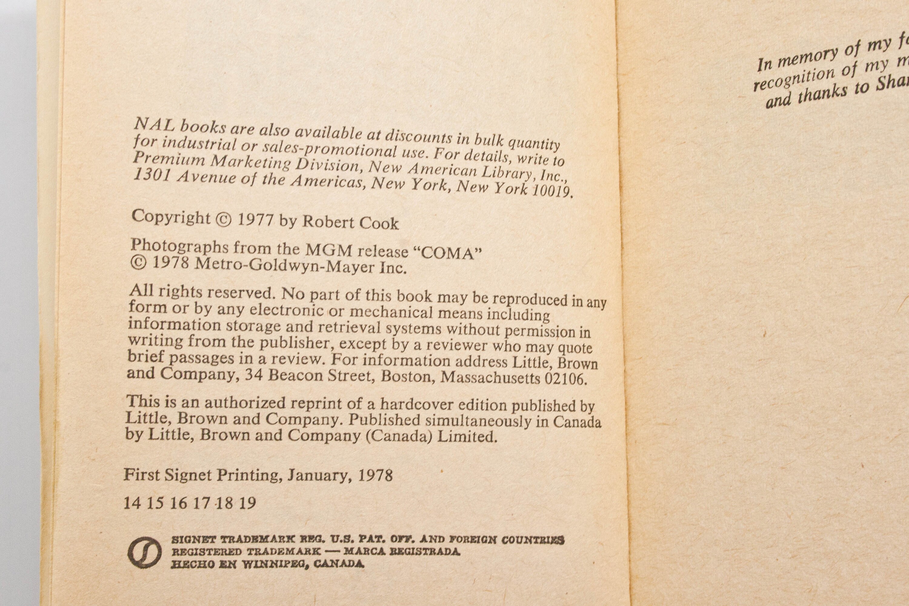 Coma Robin Cook Vintage Book Medical Thriller Novel - Etsy UK