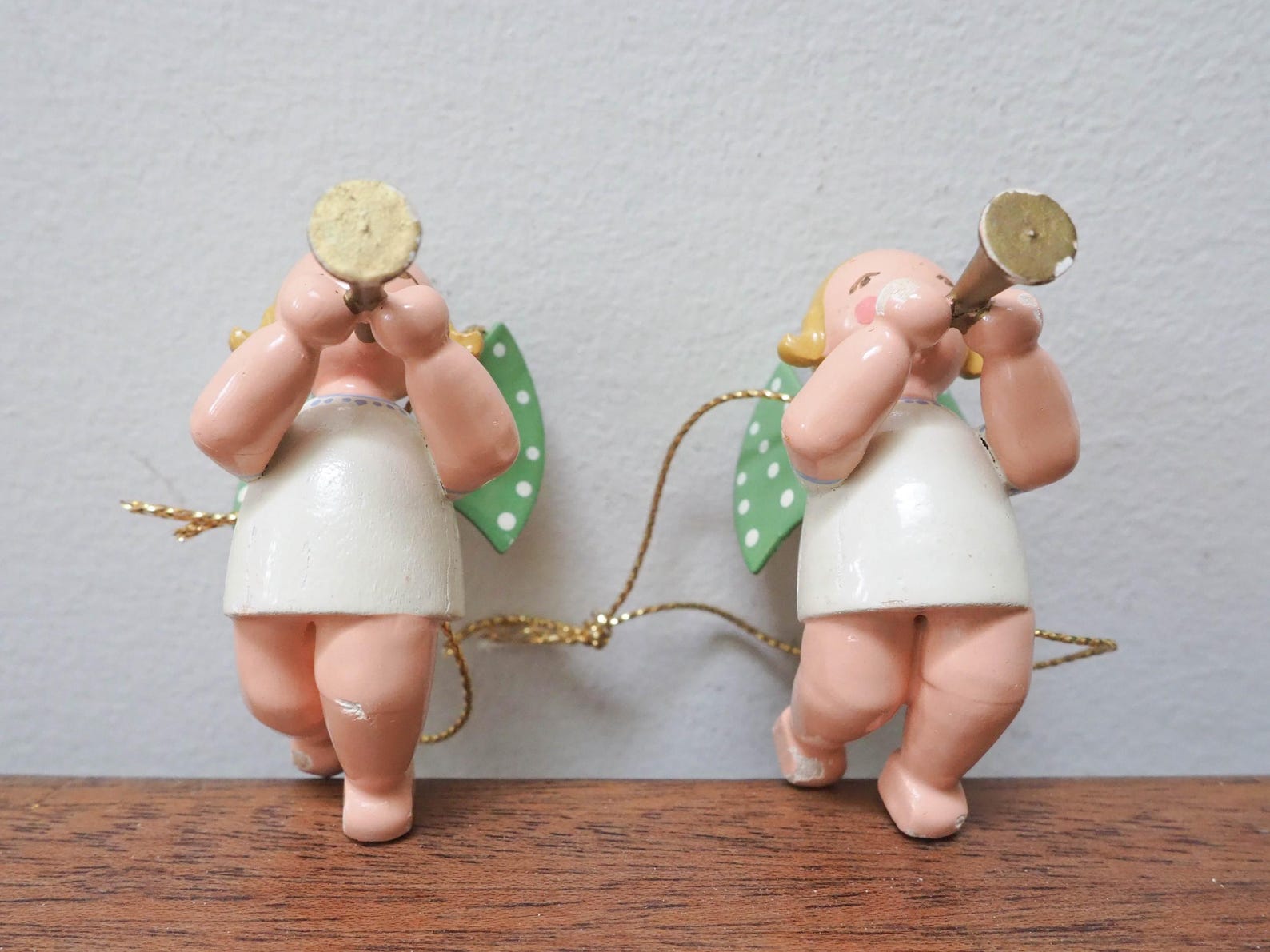 Vtg Wendt & Kühn Flying Angel Ornament Pair - Vintage Christmas - Set ...