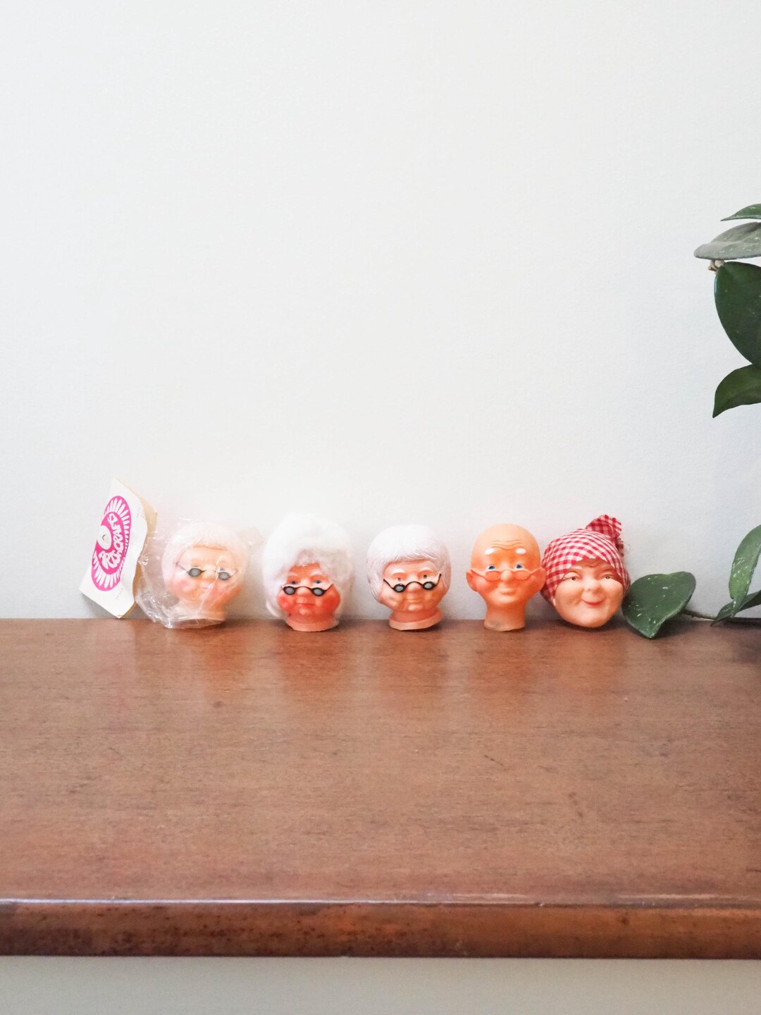 Vtg Plastic Old Woman/mrs Claus Head - Set of 5 - Craft Supply ...