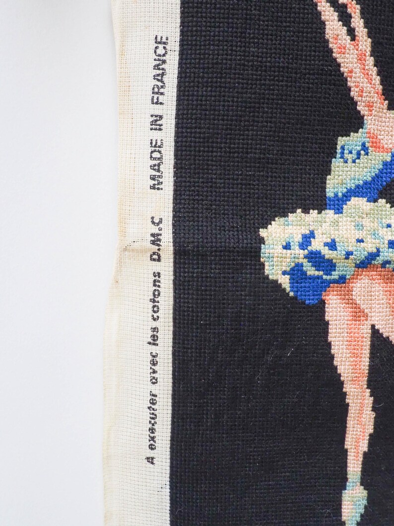 Vtg Finished Ballerina Needlepoint - Vintage Unframed Margot Ballet ...