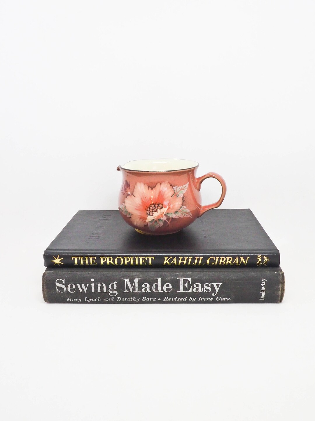 Vintage Denby Damask Creamer: Pink Floral Ceramic, Made in England - Etsy