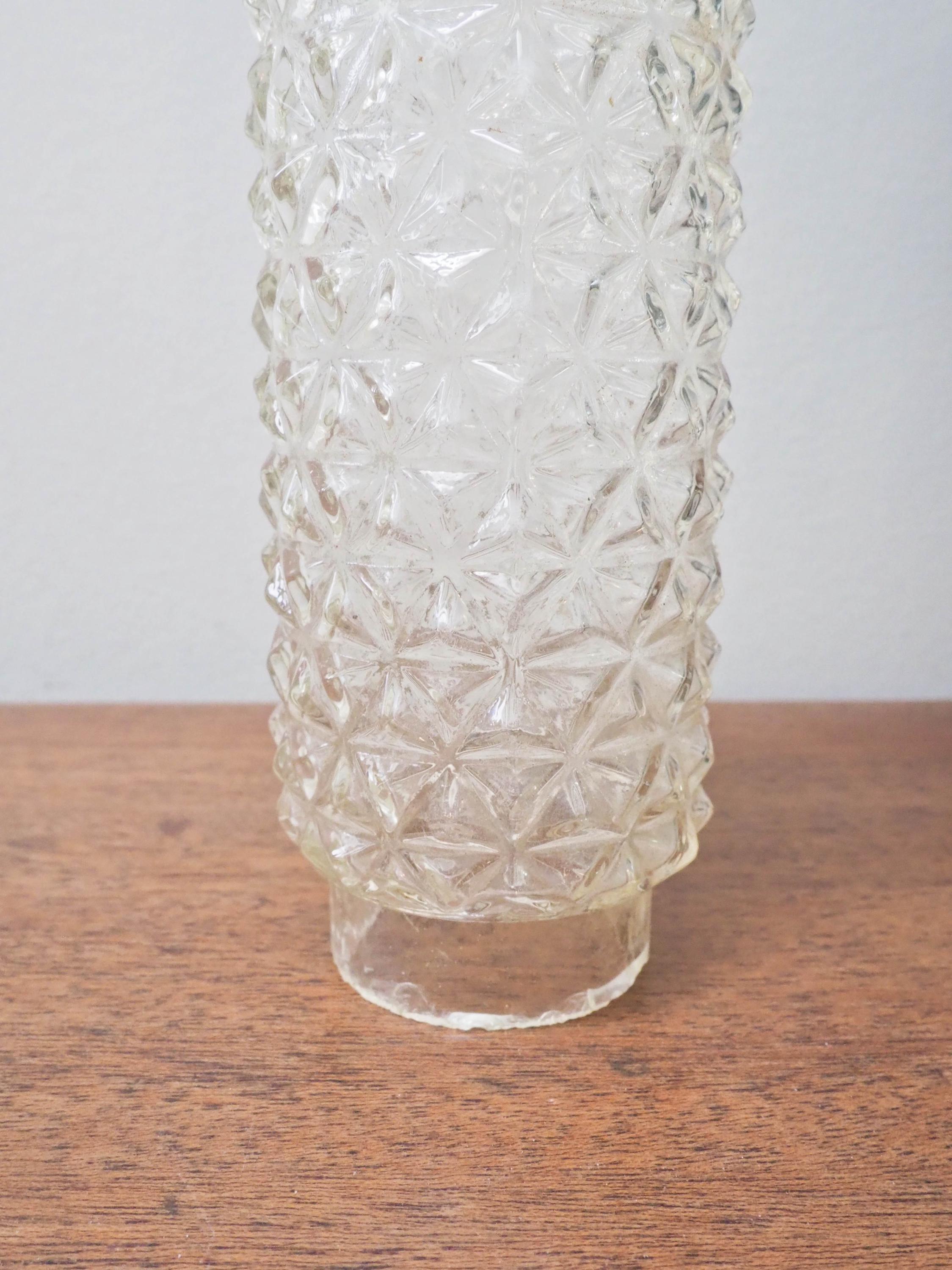 Vtg Clear Glass Torpedo Column Light Cover - Clear Bullet Glass Light ...