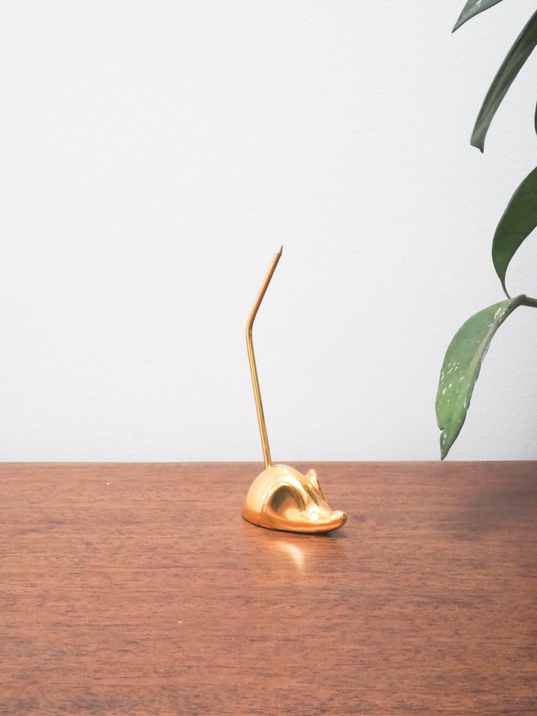 Brass Mouse Paperweight With Spikey Tail Small Brass Mouse Bill Spike ...