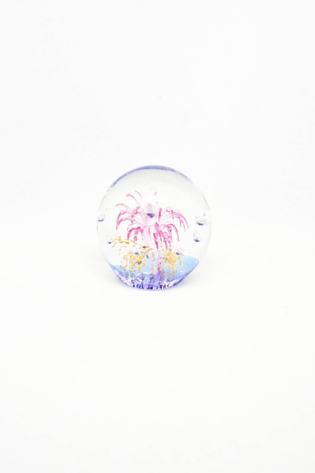 Vintage Glass Sphere Paperweight - Blown Glass Globe Ornament - Desk ...