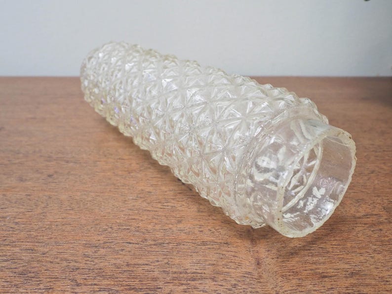 Vtg Clear Glass Torpedo Column Light Cover - Clear Bullet Glass Light ...