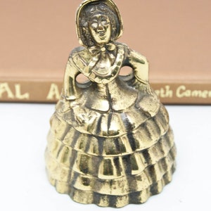 Brass Lady Bell - Vtg Brass Bonnet Lady Bell - Antique Brass Figurine ...