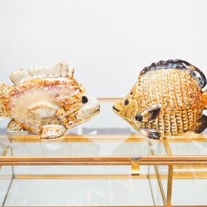 Vtg Ceramic Fish Shakers - Mismatched Fish Figurine - Beach House Table ...