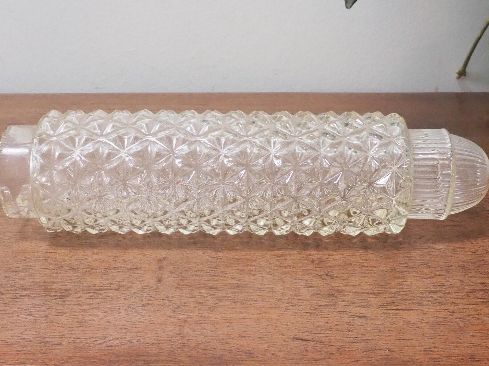 Vtg Clear Glass Torpedo Column Light Cover - Clear Bullet Glass Light ...