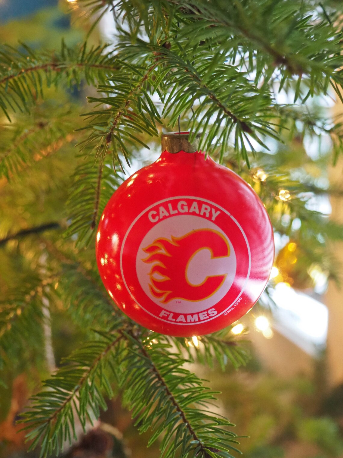 Vtg Calgary Flames Christmas Ornament - Red Calgary Flames Souvenir ...