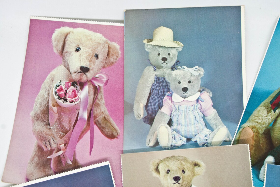 Teddy Bear Postcards Set of 7 Vintage Ephemera Art Cards | Etsy