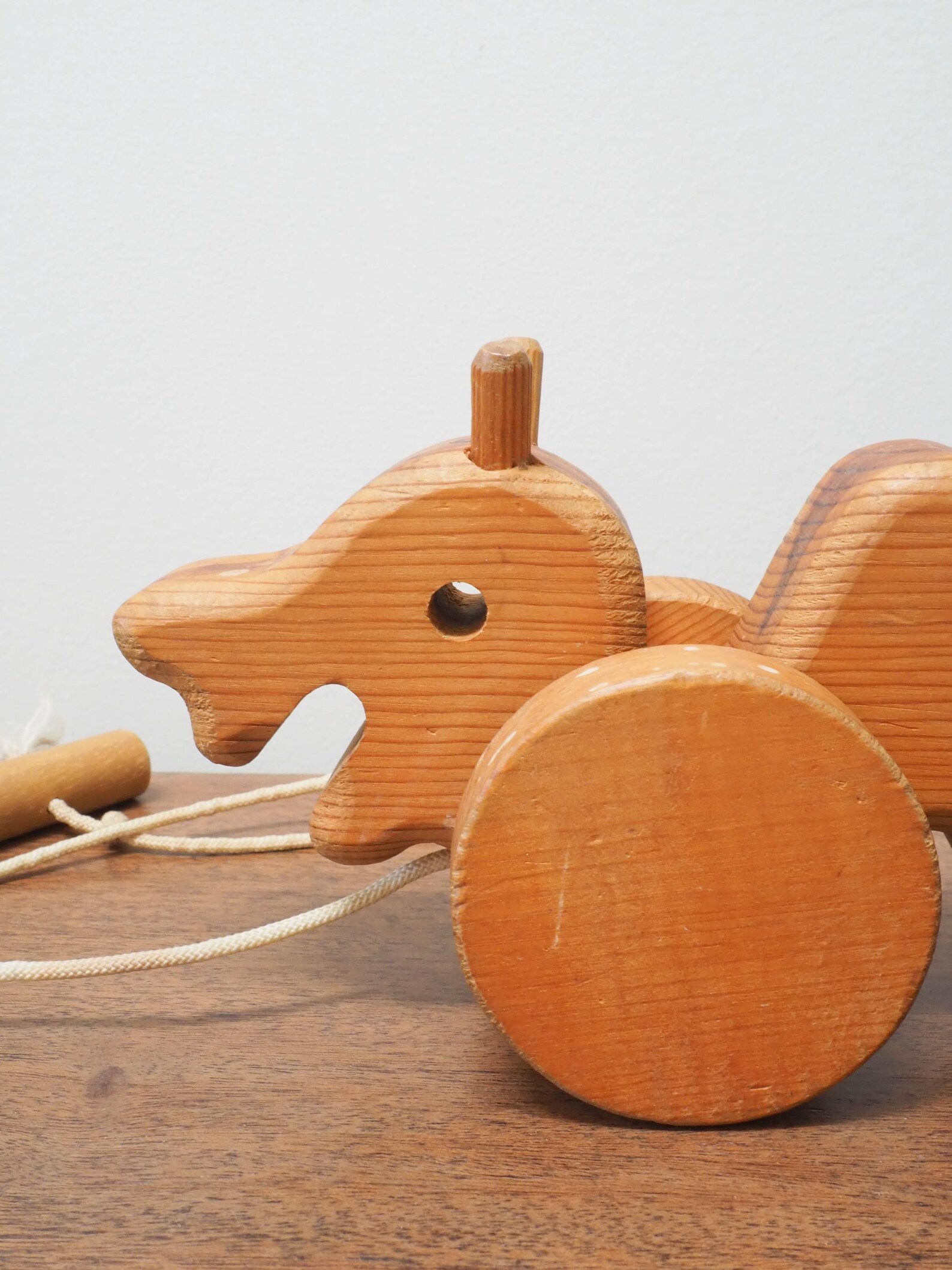 Vtg Wood Wobble Worm Pull Toy - Vintage Wiggly Worm - Wooden ...