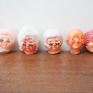 Vtg Plastic Old Woman/mrs Claus Head - Set of 5 - Craft Supply ...