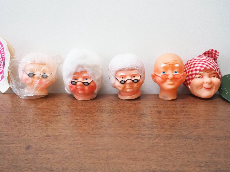 Vtg Plastic Old Woman/mrs Claus Head - Set of 5 - Craft Supply ...