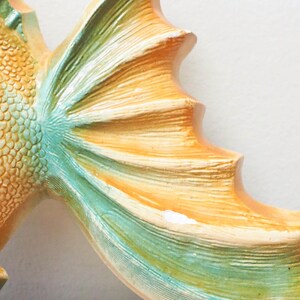 Green Tinted Blue Chalkware Fish - Vintage Chalkware Fish Wall Decor ...