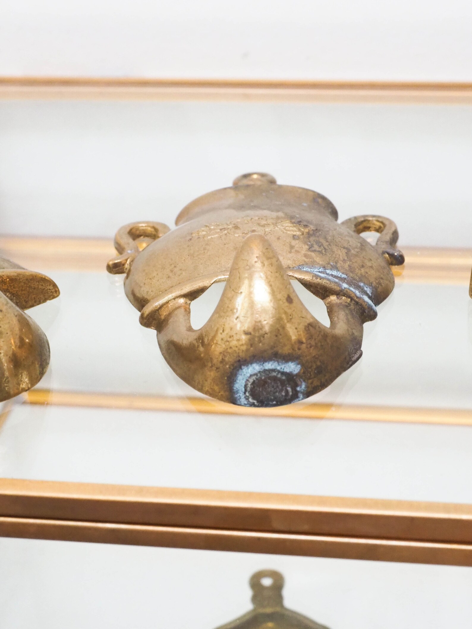 Brass Tea Pot and Grinder Hooks - Set of 4 - Vtg Farmhouse Cottagecore ...