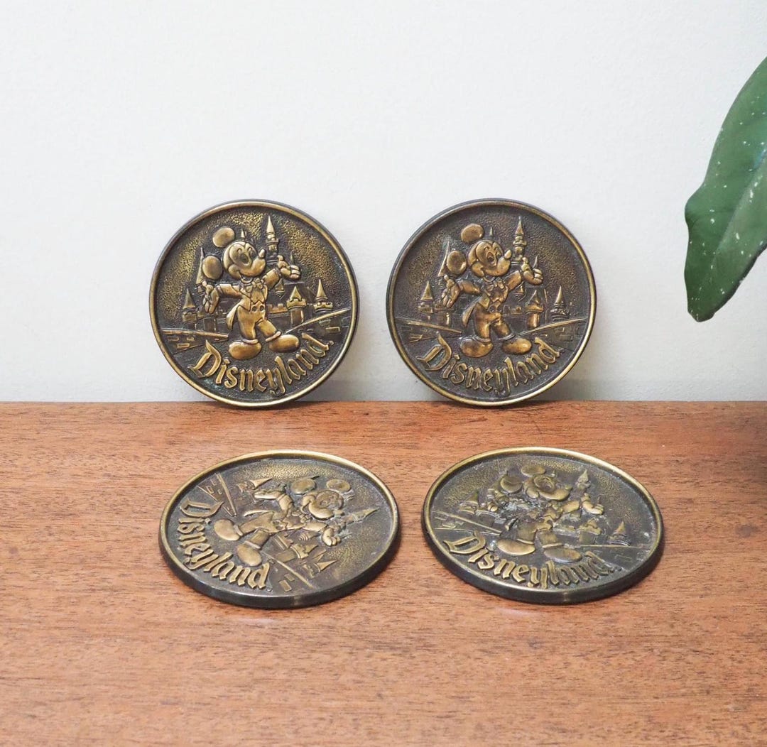 Vtg Metal Disneyland Souvenir Coaster - Vintage Mickey Mouse - Set of 4 ...