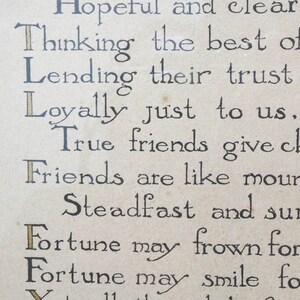 1940s Friends Poem 12 X 7.5 Framed friends Lithograph Vtg Gold Wood ...