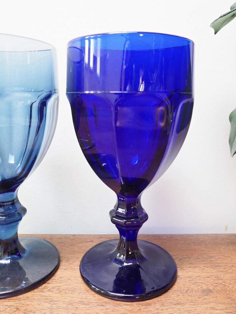 Vtg Libbey Duratuff Water Goblet - YOUR CHOICE - Vtg Blue or Green ...