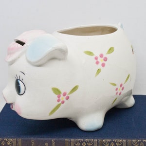 Vtg Ruben Pig Planter and Piggy Bank - 60s 70s Pig Bank Plant Holder ...