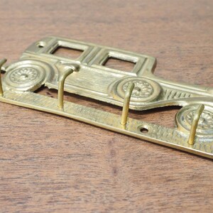 Brass Car Key Hook - Vintage Old Car Key Holder - 4 Hooks - 80s Brass ...