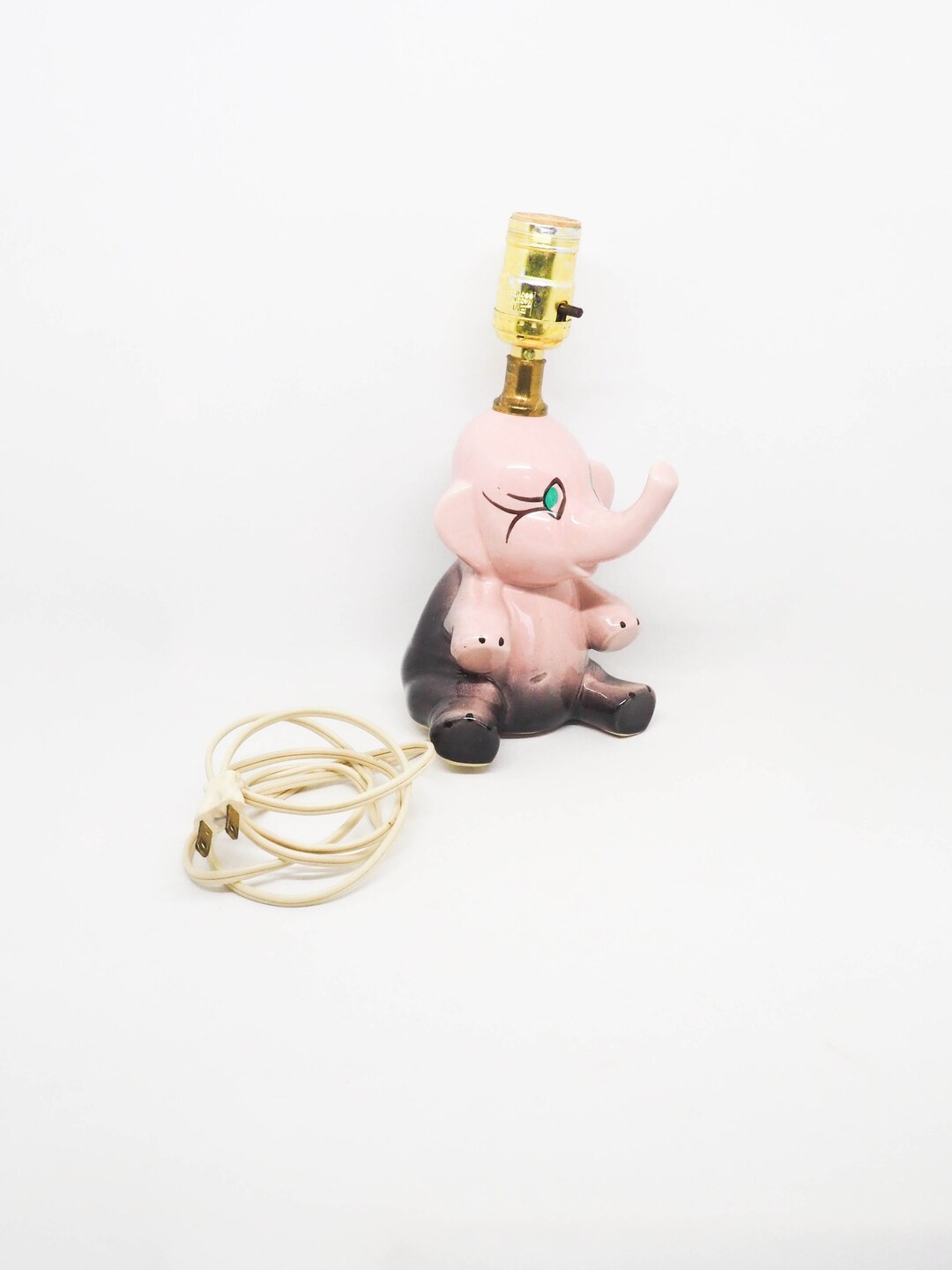 Pink Elephant Lamp - Baby Elephant Table Light - No Shade - New Baby ...