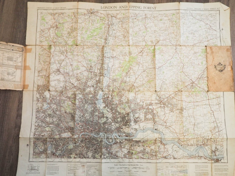 Ordnance Survey one Inch Map Pair London and - Etsy