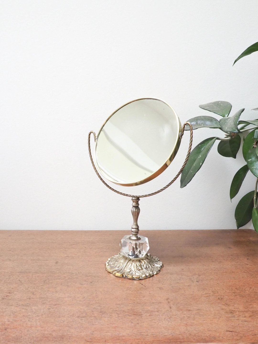 Victorian Round Vanity Swivel Mirror - Vintage Two Sided Mirror ...