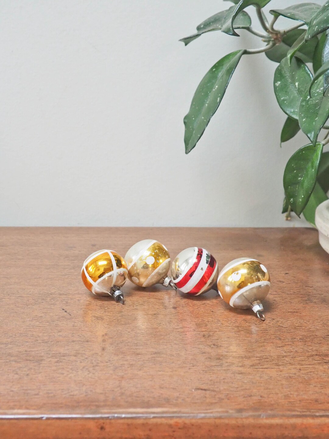 Vtg Painted Glass Christmas Balls Set of 4 - West Germany - 1.5 ...