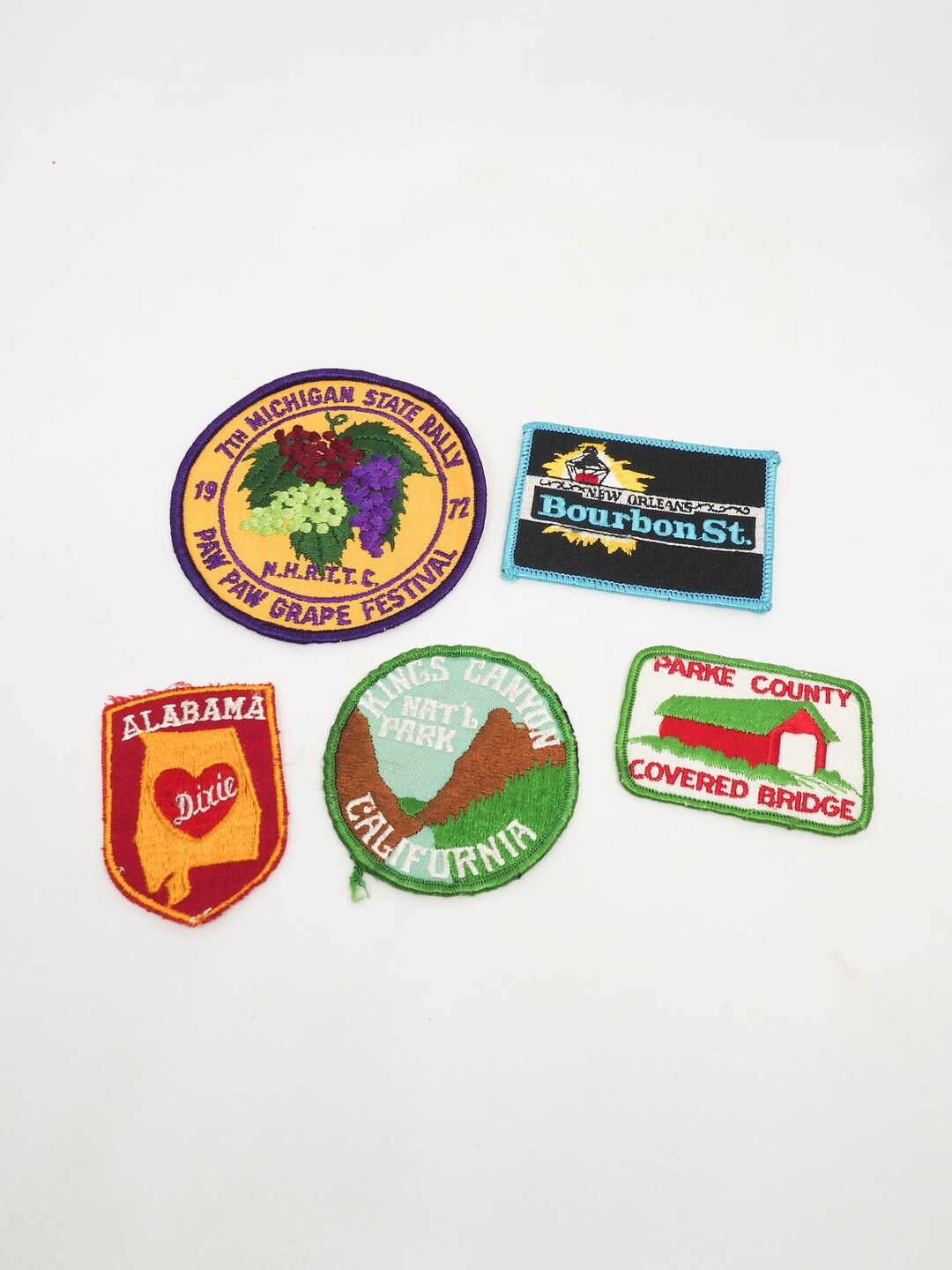 Mix Lot of Patches - Vintage Misc Patches - Alabama - Kings Canyon ...