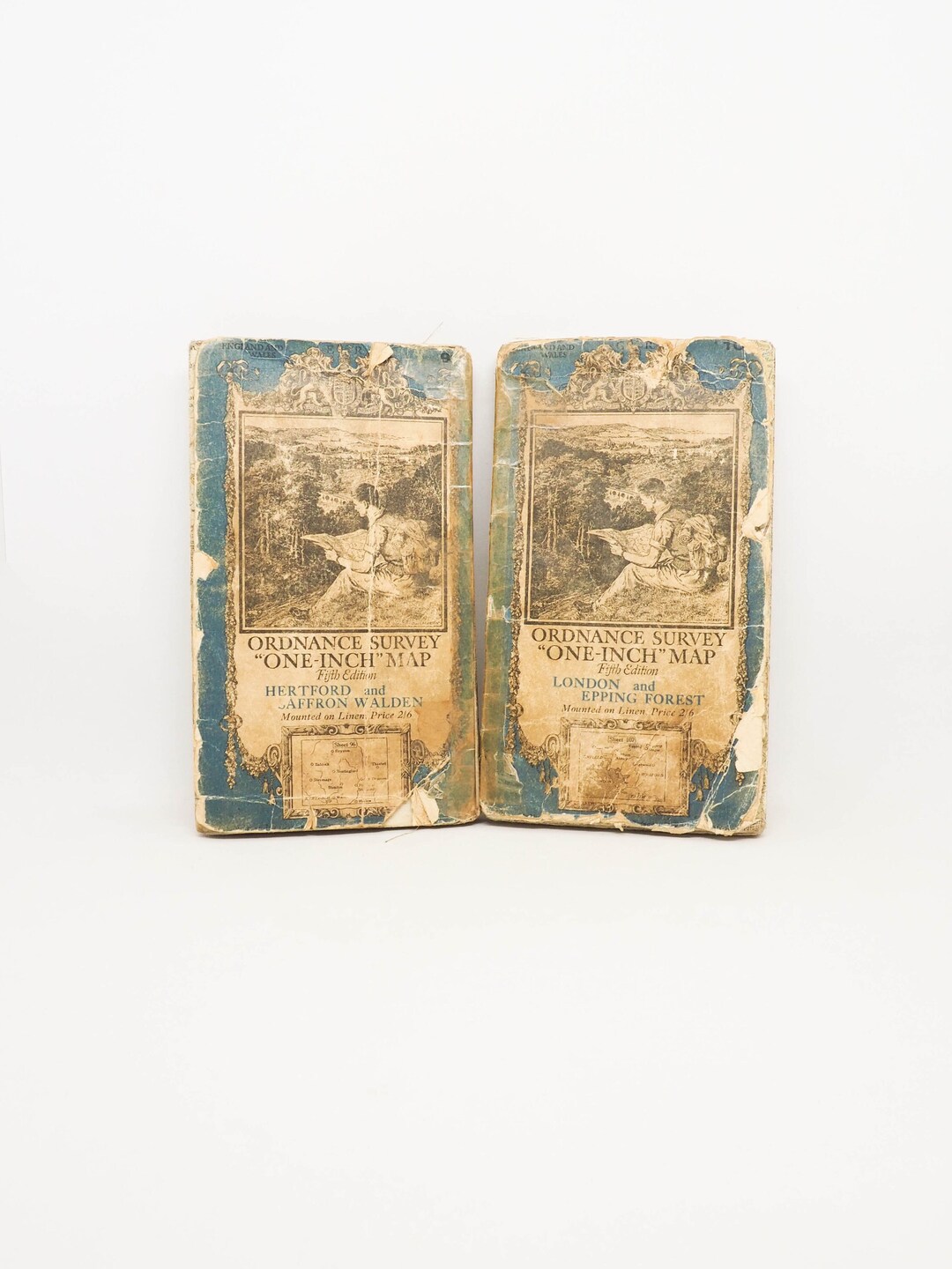Ordnance Survey "one Inch" Map Pair - London and Epping Forest Hertford ...