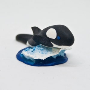 Killer Whale Polymer Clay Figurine Orca Whale 90s FIMO Creation Beach ...